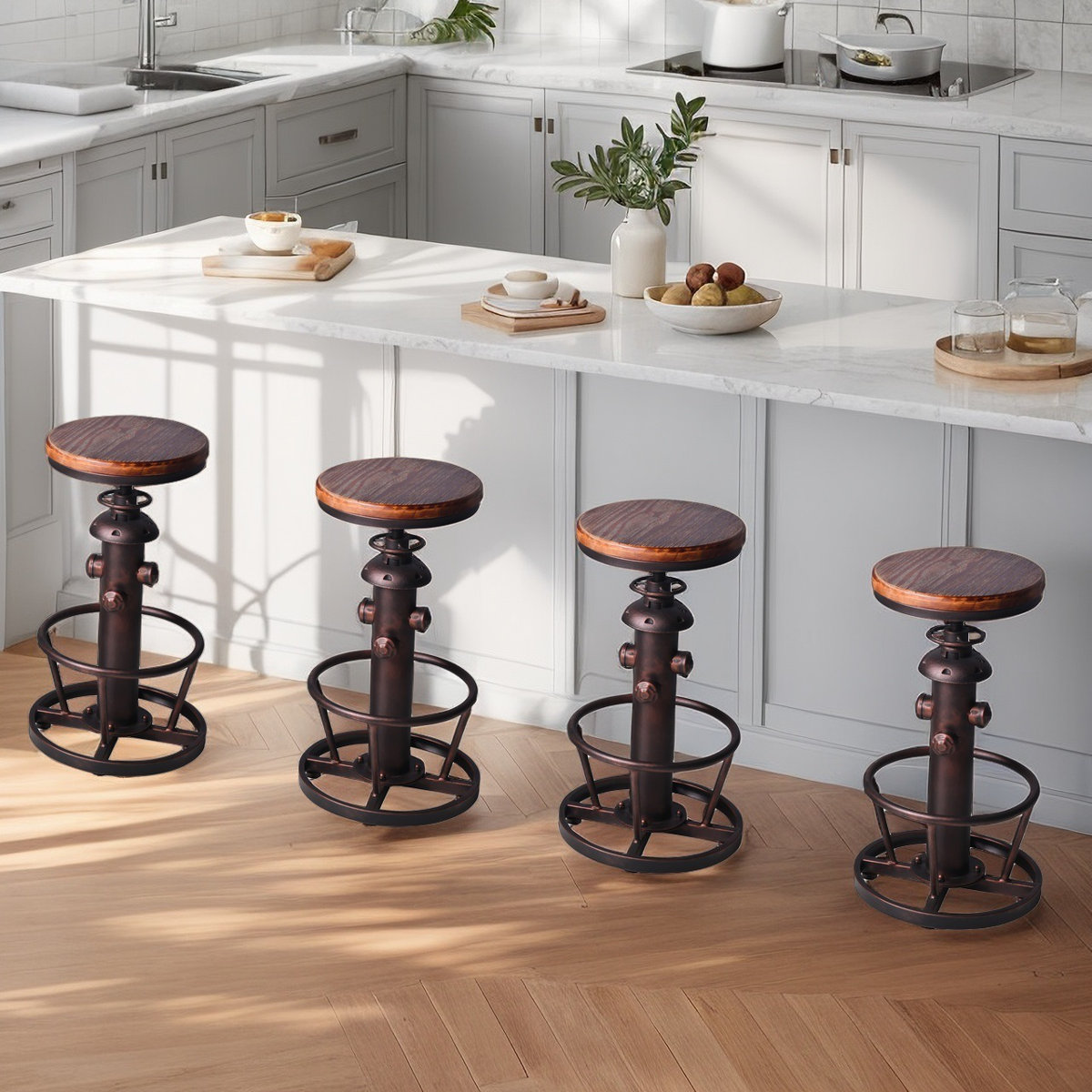 Trent Austin Design® American Antique Steampunk Decor Vintage Industrial Bar Stool Retro Stylish ...
